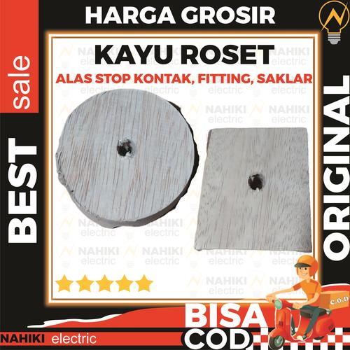 Jual KAYU ROSET BULAT PERSEGI TATAKAN FITTING SAKLAR STOP KONTAK OUTBOW ...
