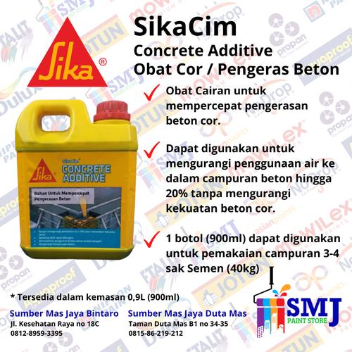Jual Cairan Obat Pengeras Beton / Cor SIKACIM CONCRETE ADDITIVE 900ml ...