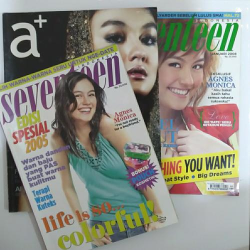 Jual Paket 3 majalah , Majalah A+ dan majalah Seventeen agnes monica ...