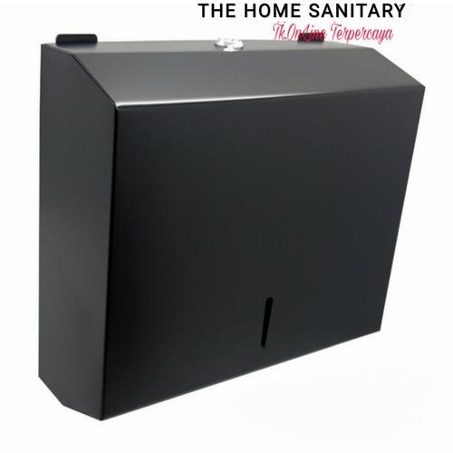 Jual TEMPAT TISSUE BOX TISU LEMBARAN TEMPAT TISU STAINLESS KOTAK HITAM ...