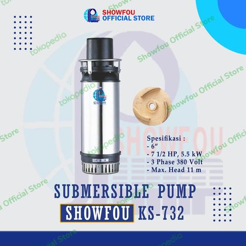 Jual SHOWFOU SUBMERSIBLE PUMP KS-732 7-0.5 HP 3 Phase 5.5 kWatt 6 Inch ...