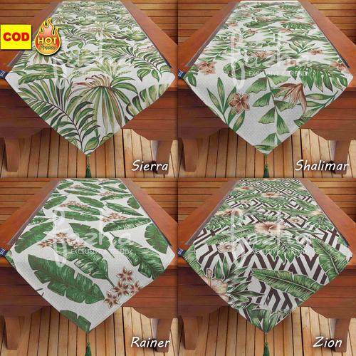 Jual Taplak Meja Sofa Persegi Panjang Minimalis Motif Tropical Hijau ...