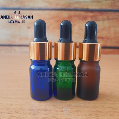 Jual Botol kaca serum 5ml/Botol pipet 5ml tebal - Ring gold karet putih ...