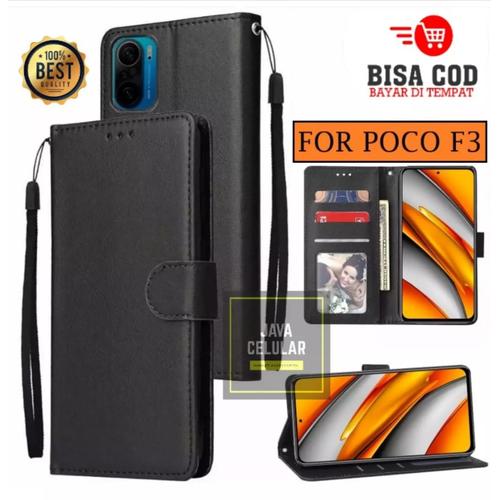 Promo Leather Flip Untuk XIAOMI POCO F3 -Wallet Case Kulit-Flip Cover ...