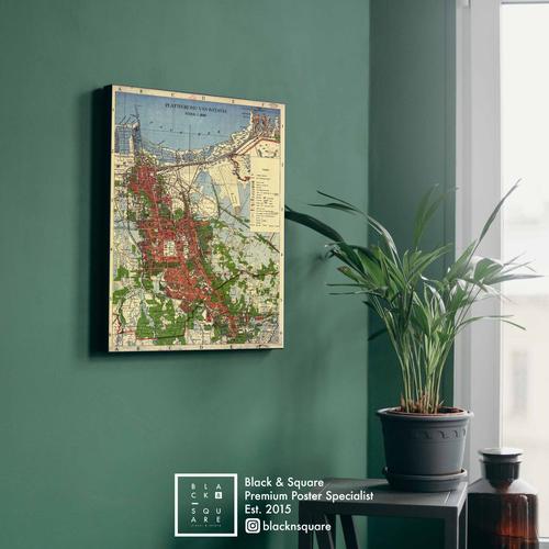 Jual Premium Poster - Batavia Map Vintage - Borderless Frame 45x60cm ...