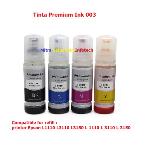 Jual Premium Refill Ink 003 - Tinta Dye Epson Botolan - Printer L1110 L3110 - Biru - Jakarta ...