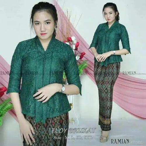 Jual SETELAN KEBAYA FLOY BROKAT BUSUI WARNA HIJAU BOTOL /KEBAYA PESTA ...