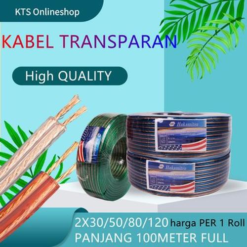 Jual KABEL LISTRIK TRANSPARAN KABEL SERABUT PER ROL 2x50x100Meter Murah - 2x50 100 Meter ...