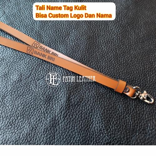 Jual TALI NAME TAG KULIT CUSTOM / LANYARD ID CARD KULIT TALI GANTUNGAN ...