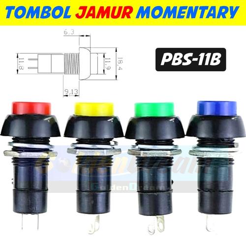Jual Tombol Jamur Momentary Push On Button Switch Saklar PBS-11B Reset ...