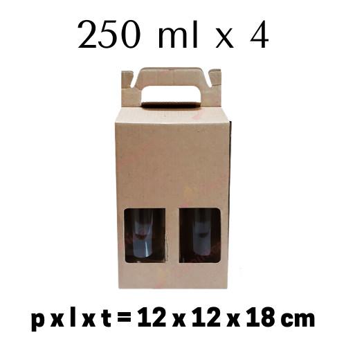 Promo kardus botol 250ml isi 4 jinjing box kemasan minuman dus tenteng ...