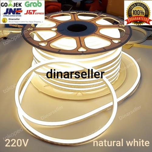 Jual NEON FLEX 50 METER NATURAL WHITE 220V LED NEON FLEKSIBEL SELANG ...