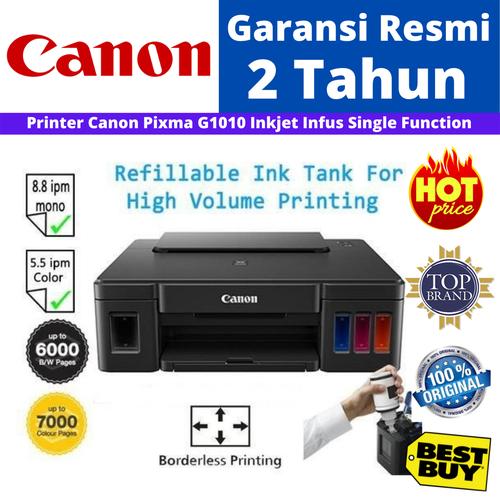 Jual Printer Canon Pixma InkJet G 1010 Print Only Resmi G1010 Infus ...
