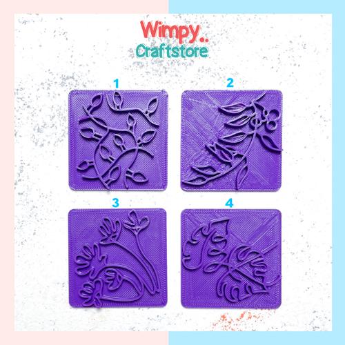 Jual Embossing Stamp Cetakan Texture Motif Fondant Cetakan Clay Leaf ...
