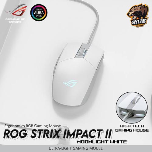 Jual Asus ROG Strix Impact II Moonlight White Ambidextrous Gaming Mouse ...