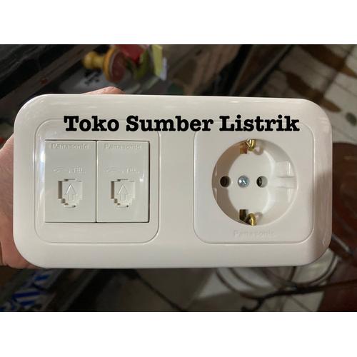 Jual Stop kontak panasonic gandeng outlet telpon out let telepon telfon ...