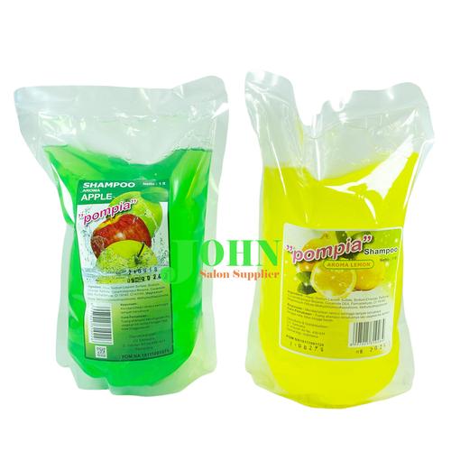 Jual POMPIA Shampoo Kemasan Refill 1 Liter Lemon Apel Shampo Salon ...