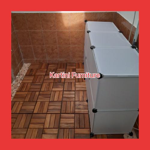 Jual decking tile lantai kayu parket/ ubin kayu harga spesial - natural ...