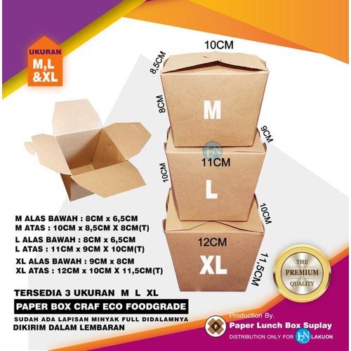 Jual NEW PAPER RICE BOX FOOD PAIL KEMASAN MAKANAN - XL - Kab. Sidoarjo ...