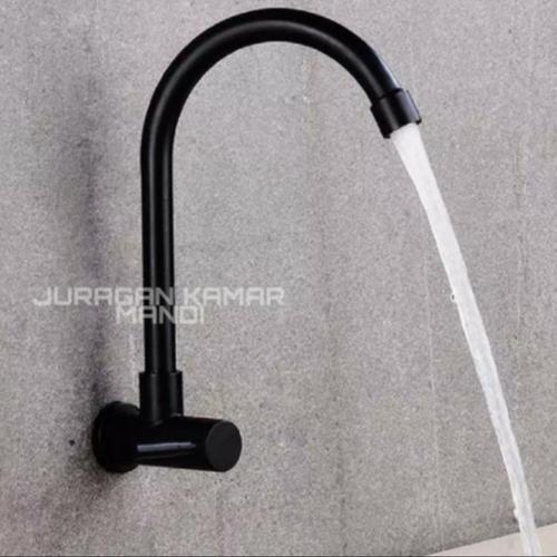 Jual Kran kitchen sink tembok black /Kran dapur dinding hitam - Jakarta ...