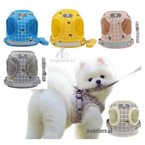 Jual Harness Anjing Kucing Tali Tuntun Hewan Bahan Mesh Lembut - S ...