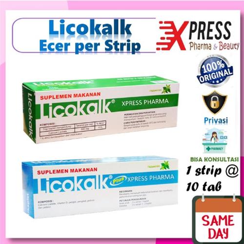 Jual ⚡XPRESS⚡ Licokalk Tablet Kalsium Laktat Plus Hijau Biru ...