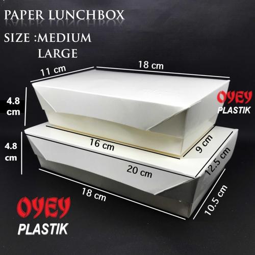 Jual (Isi 50) Paper Lunch box L - kotak makan kertas large - Kota ...