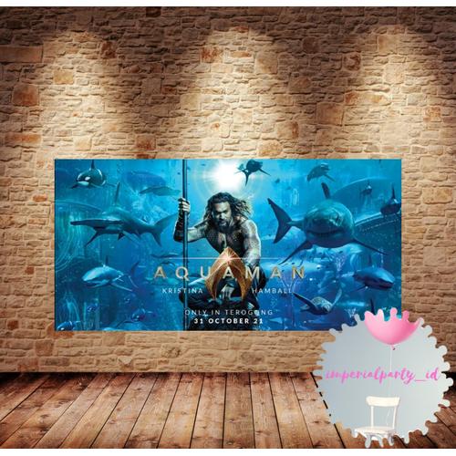Jual Custom Backdrop Banner Spanduk Happy Birthday Aquaman Superhero ...