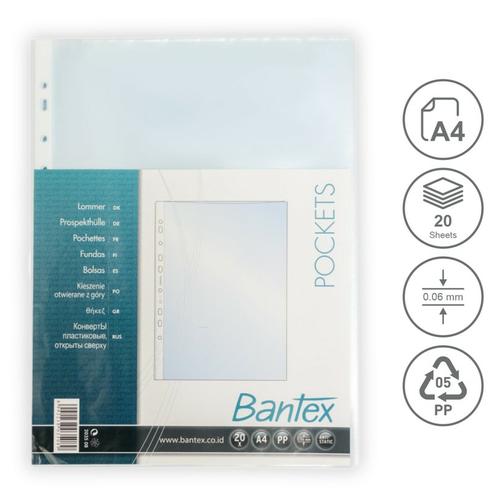 Jual Bantex Pocket Sheet Protector Clear Holder Size A4 - Isi 20 Lembar ...