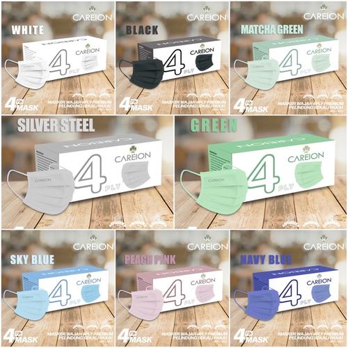 Jual MASKER EARLOOP CAREION 4 PLY WARNA WARNI ISI 50 PCS - SILVER ...