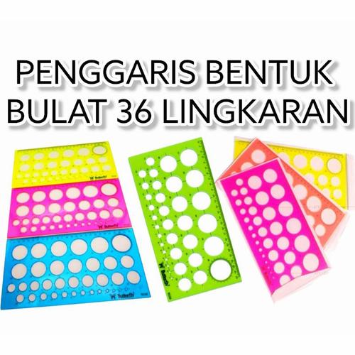 Jual Penggaris Bentuk Bulat 36 Lingkaran (1pcs) BUTTERFLY - Jakarta ...