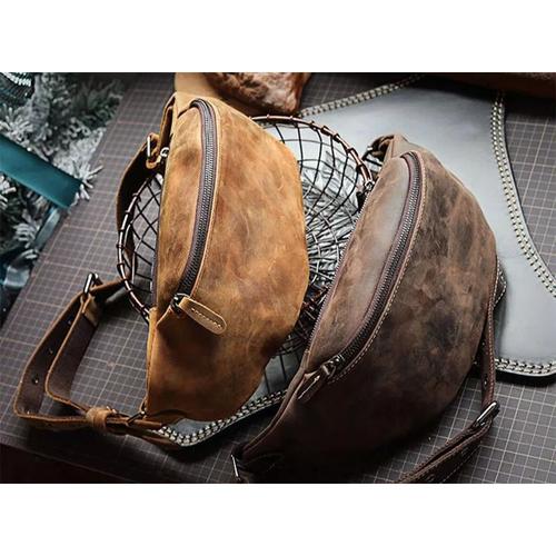 Jual Tas Waist Bag Pria Kulit Asli Premium - Tas Waist Bag Kulit ...