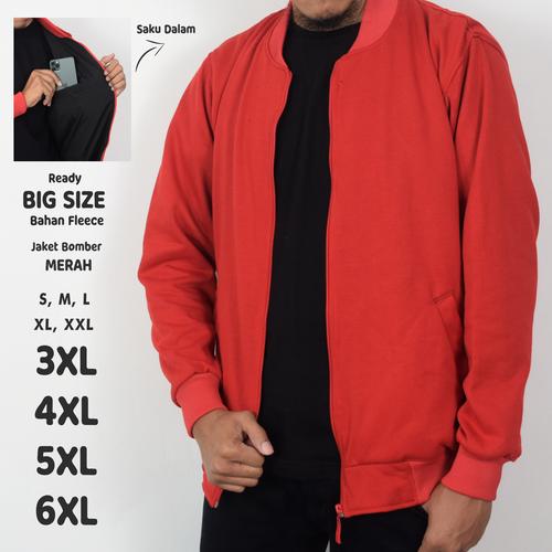 Jual Jaket Bomber Pria Merah Saku Dalam Jumbo Big Size - Merah, S - Kab ...