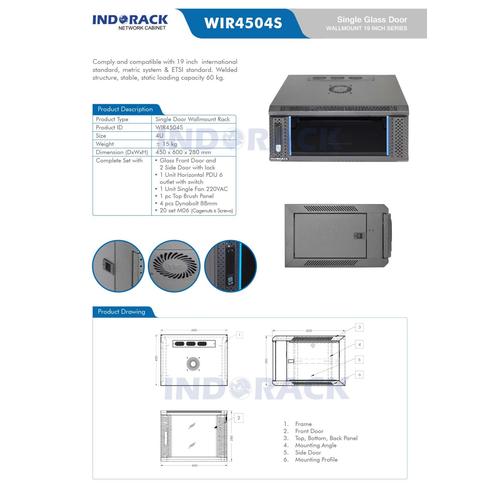 Jual INDORACK WIR4504S Rack server 4U 450mm x 600mm Wallmount - Jakarta ...