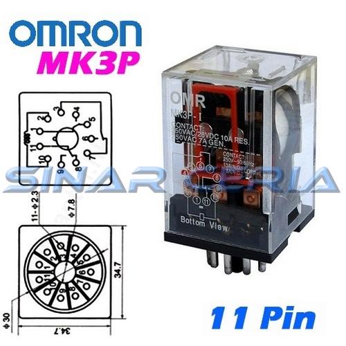 Jual Relay Omron / OMR MK3P-I 220VAC 11 Pin Bulat 10A General Relay MK3P - Jakarta Barat - Sinar ...