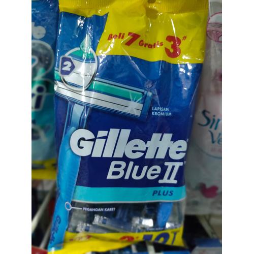 Jual Gillette Blue 2 Gillette Blue II Plus Isi 10 Alat Pisau Cukur ...