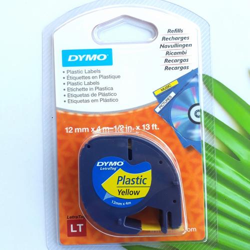 Jual DYMO LetraTag Plastic Label 12mm x 4m Clear White Blue Yellow Red ...