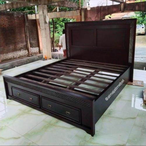 Jual dipan minimalis modern tempat tidur laci 180x200 jati ranjang ...