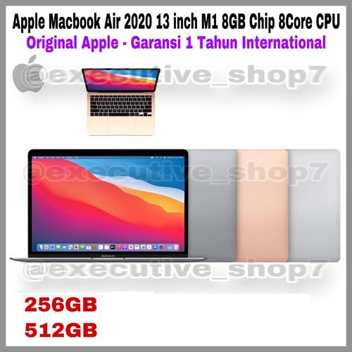 Jual Apple Macbook Air 2020 13 Inch M1 8GB Chip 8 Core CPU Original Apple - ResmiS.Gray 256 ...
