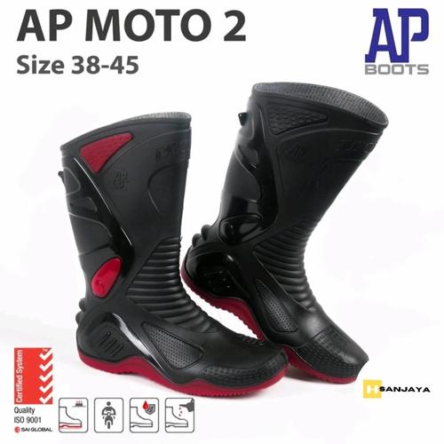 Jual sepatu boots pria / AP boots moto 2 / sepatu boots karet bikers ...