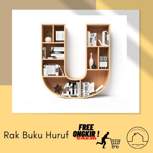 Jual Rak buku huruf U - rak unik - rak huruf - rak buku - rak-rak ...