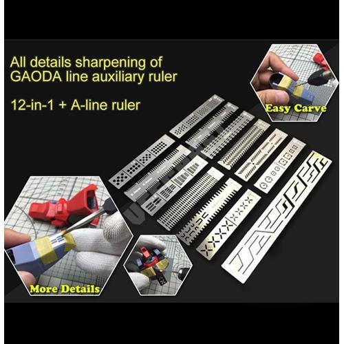 Jual Penggaris Stencil Stainless Steel 4in1 Gundam Model Engraving Aid ...