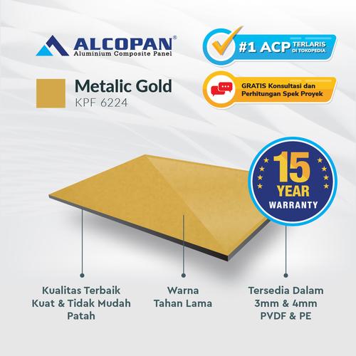 Promo ACP aluminium composite panel Alcopan Metalic Gold PVDF 4mm Cicil ...
