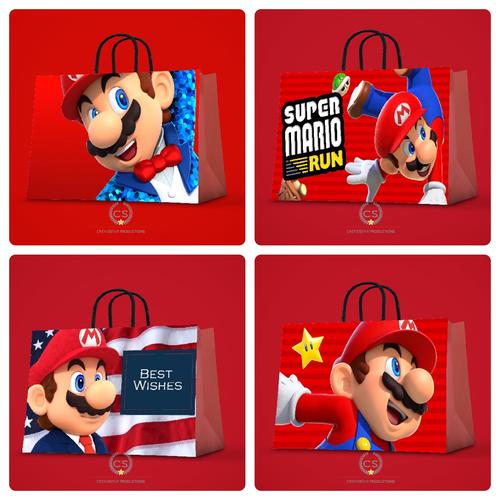 Jual Paperbag super mario/paper bag kado/paper bag custom/goodie bag ...
