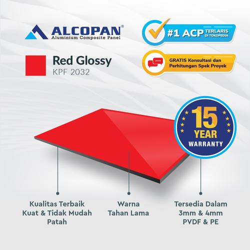 Promo ACP aluminium composite panel Alcopan Red Glossy 4mm PV Semi ...