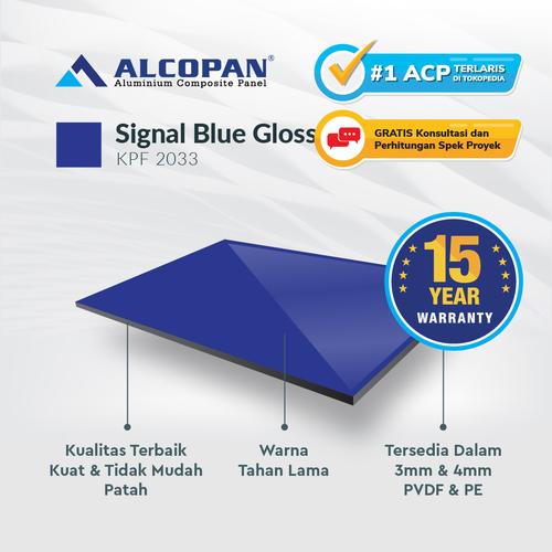Promo ACP aluminium composite panel Alcopan Signal Blue Glossy PE 3mm ...