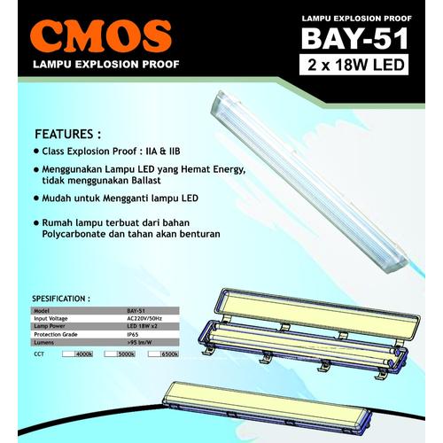 Jual Lampu CMOS TL Explosion Proof Fluorescent Light 2X18 w LED Anti ...