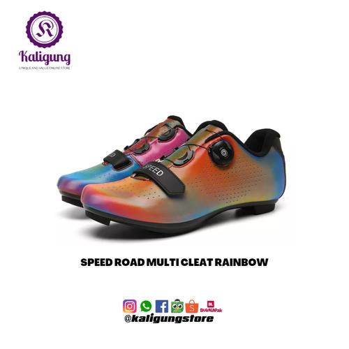 Jual Sepatu Roadbike Multi Cleat SPEED Chameleon Rainbow Sepatu Gowes ...