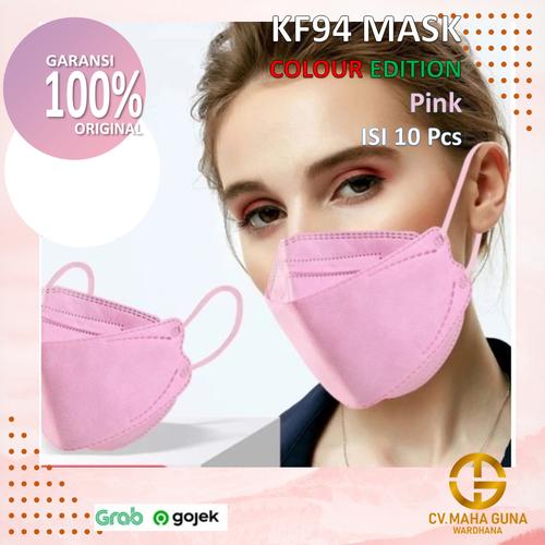 Jual MASKER KF94 COLOUR EDITION 4 PLY WARNA PINK - PINK TALI PUTIH ...