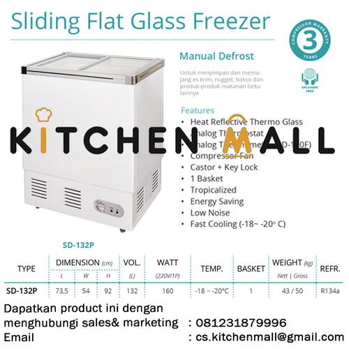 Jual GEA SD-132P sliding flat glass freezer - freezer kulkas box kecil ...